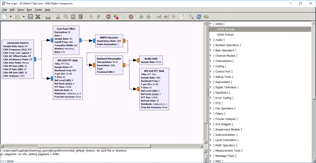 Sử dụng GNURadio trong điều khiển SDR - p1 - t17lab.com